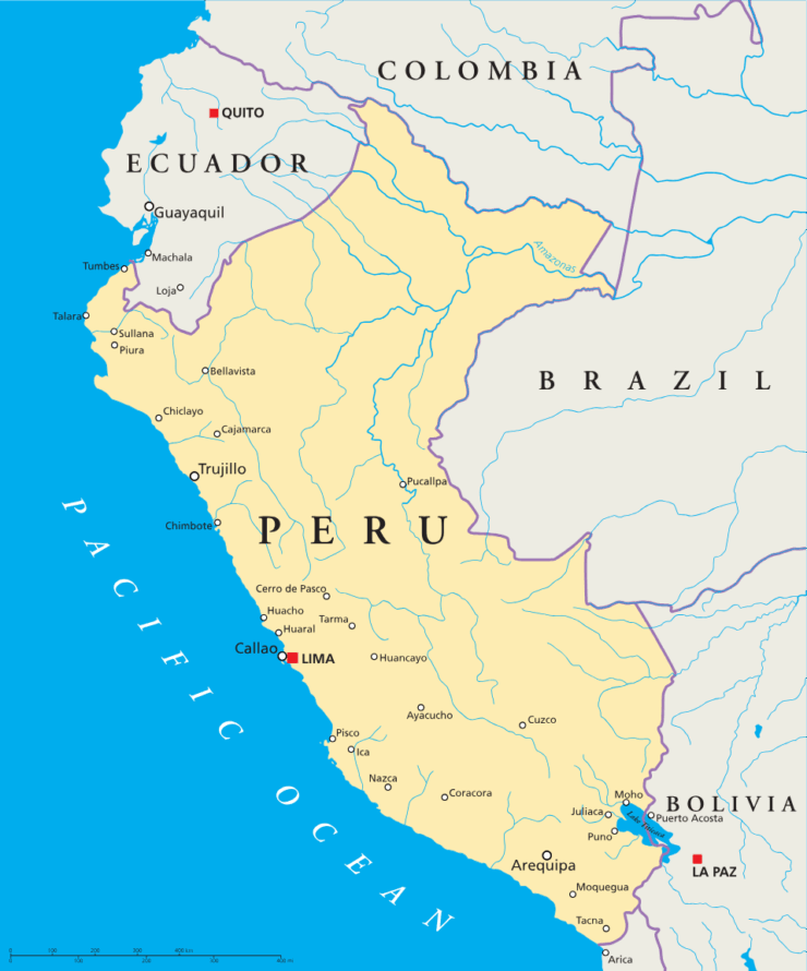 Map of Peru with Cities and Regions - The Facts Institute