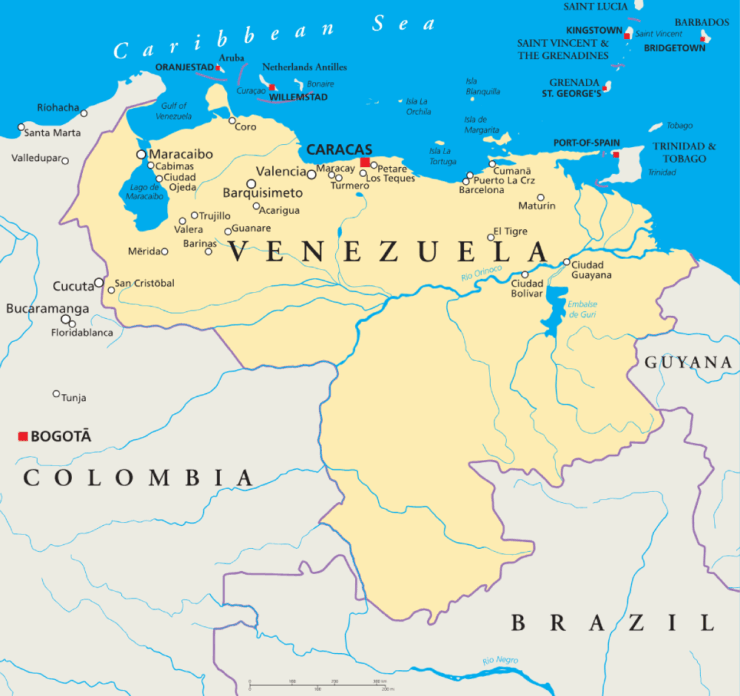 Map of Venezuela With Cities and Regions - The Facts Institute