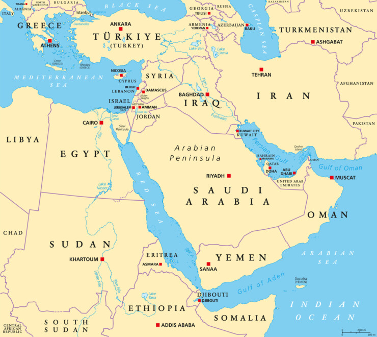 Middle Eastern Countries: Full List, Capitals, and Map - The Facts ...